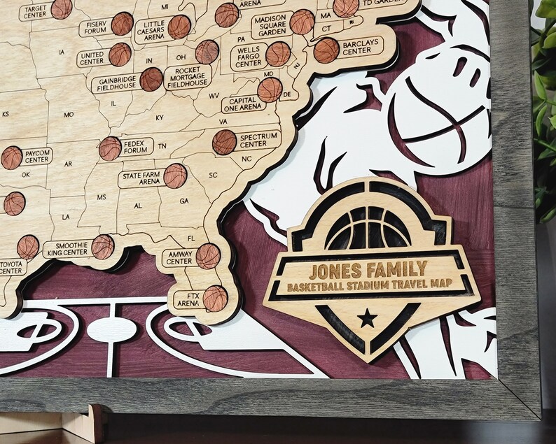 NBA Arena Map, NBA Stadium Tracker, NBA Arena Tracker, Nba Art ...