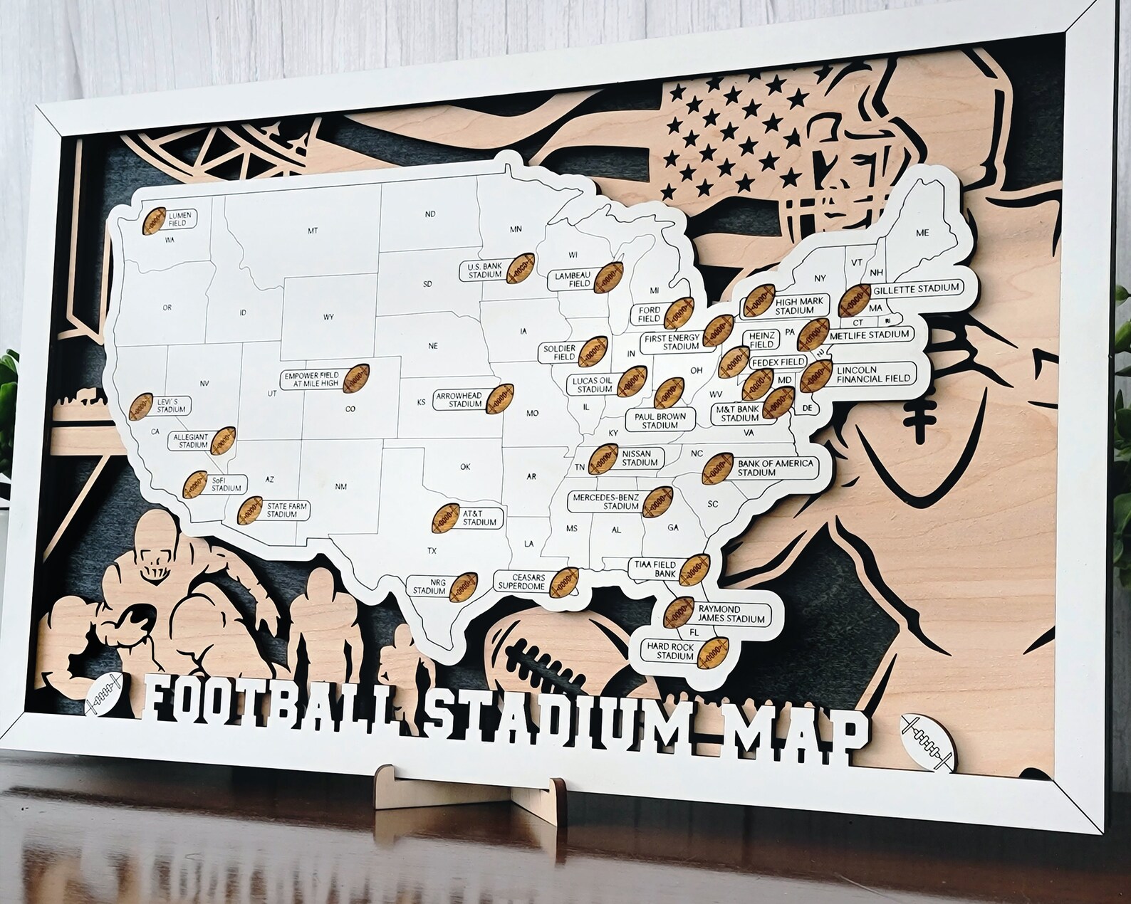NFL Stadium Map, NFL Stadium Tracker, Stadium Tracker, NFL Art ...