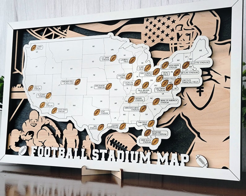 NFL Stadium Map, NFL Stadium Tracker, Stadium Tracker, NFL Art ...