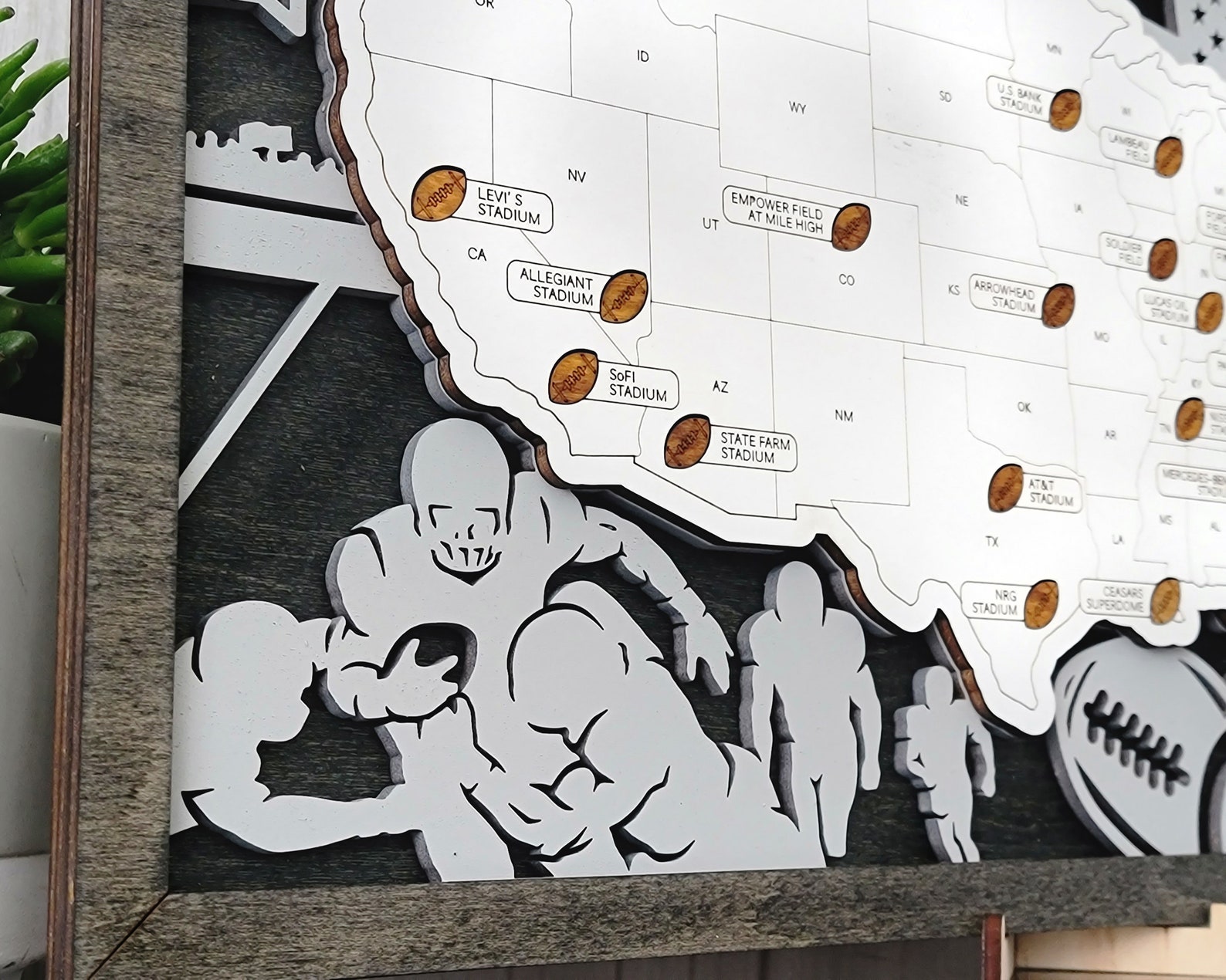 NFL Stadium Map, NFL Stadium Tracker, Stadium Tracker, NFL Art ...