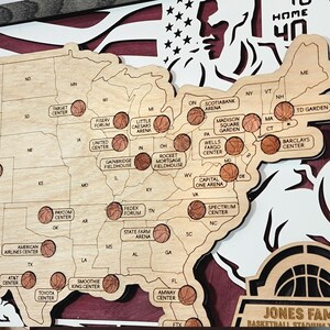 NBA Arena Map, NBA Stadium Tracker, NBA Arena Tracker, Nba Art ...