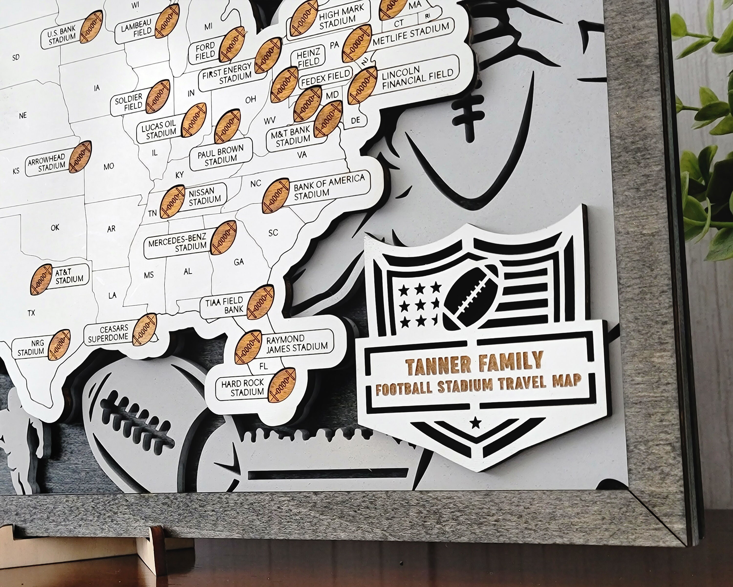 NFL Stadium Map, NFL Stadium Tracker, Stadium Tracker, NFL Art ...