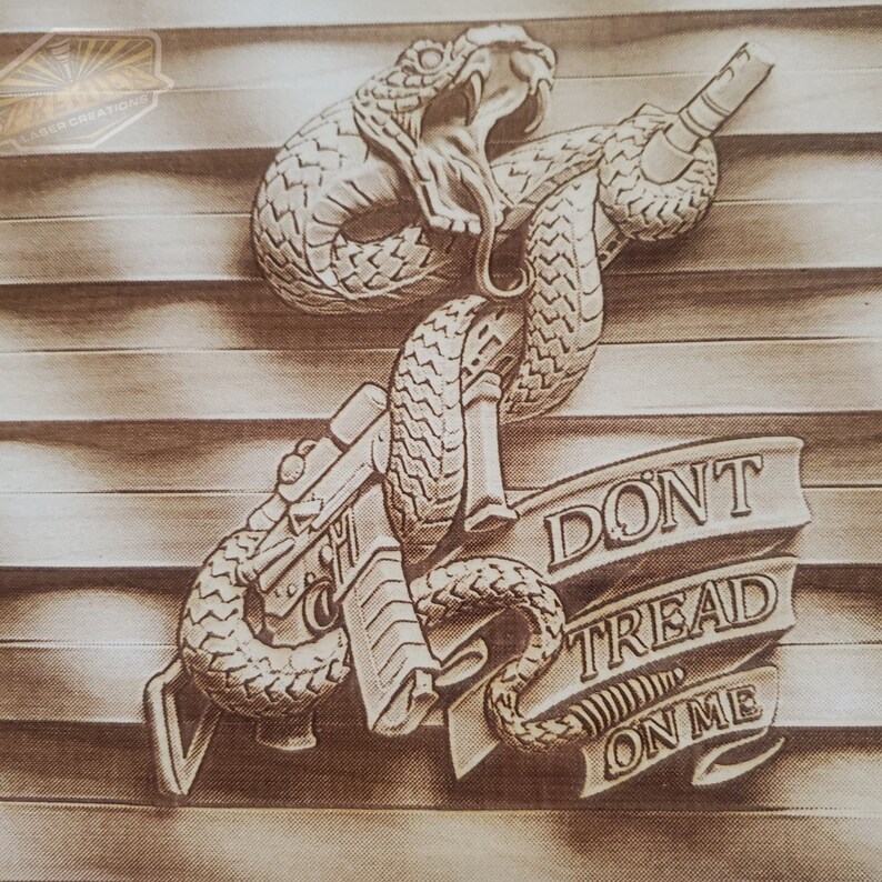 Don't Tread on Me Snake, 2nd Amendment Sign, Patriotic Décor, Laser ...