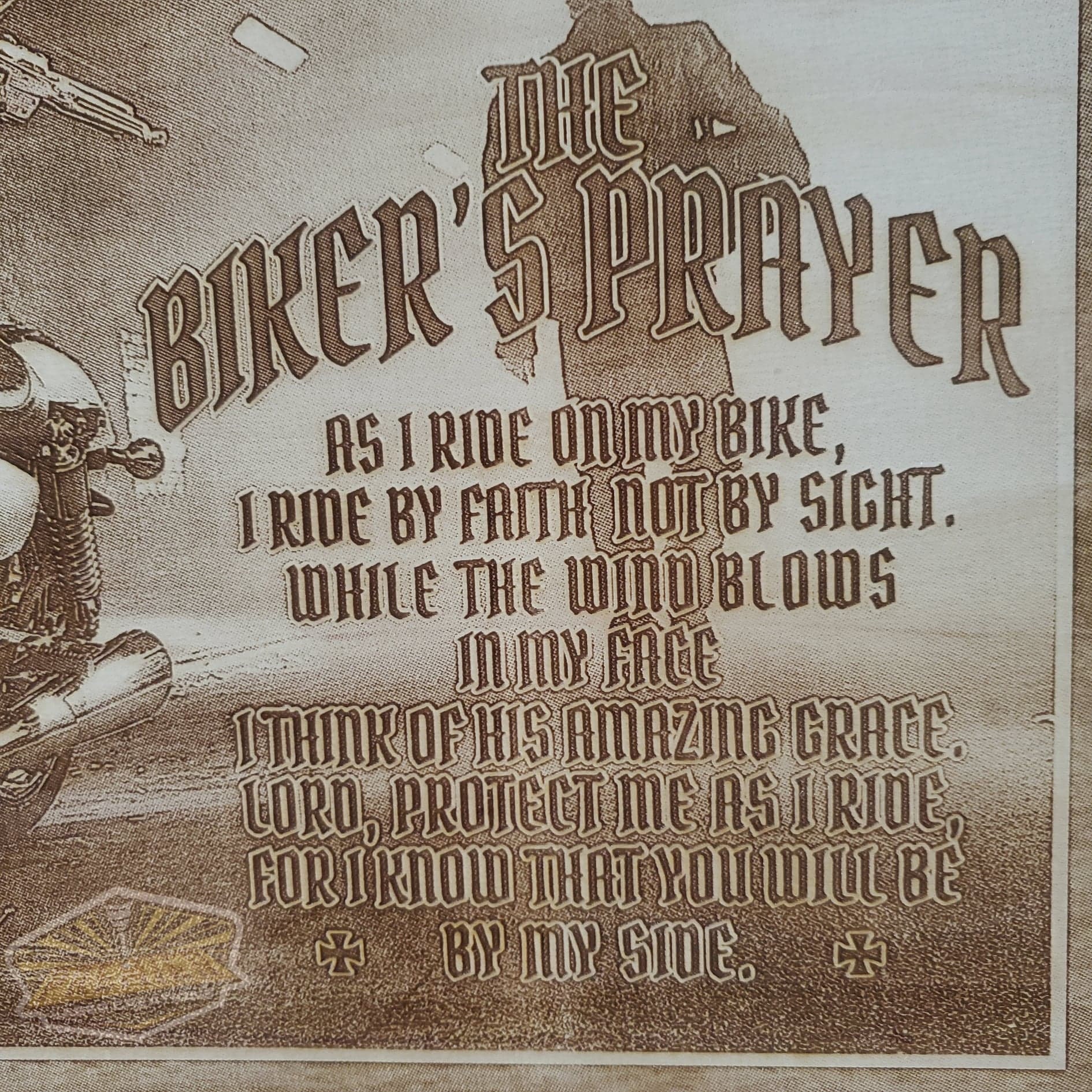 Bikers Prayer Sign, Biker Decor, Biker Gifts, Laser Engraved Sign ...