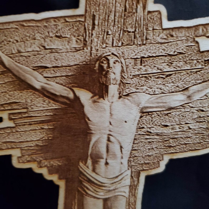 Jesus Crucifixion, Jesus Wall Art, Cross Wall Decor, Jesus Decor, Laser Engraved Sign, Christian ...