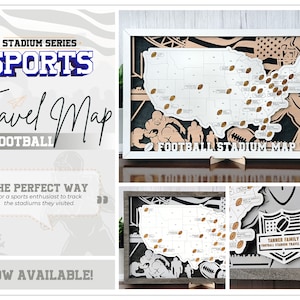 NFL Stadium Map, NFL Stadium Tracker, Stadium Tracker, NFL Art ...