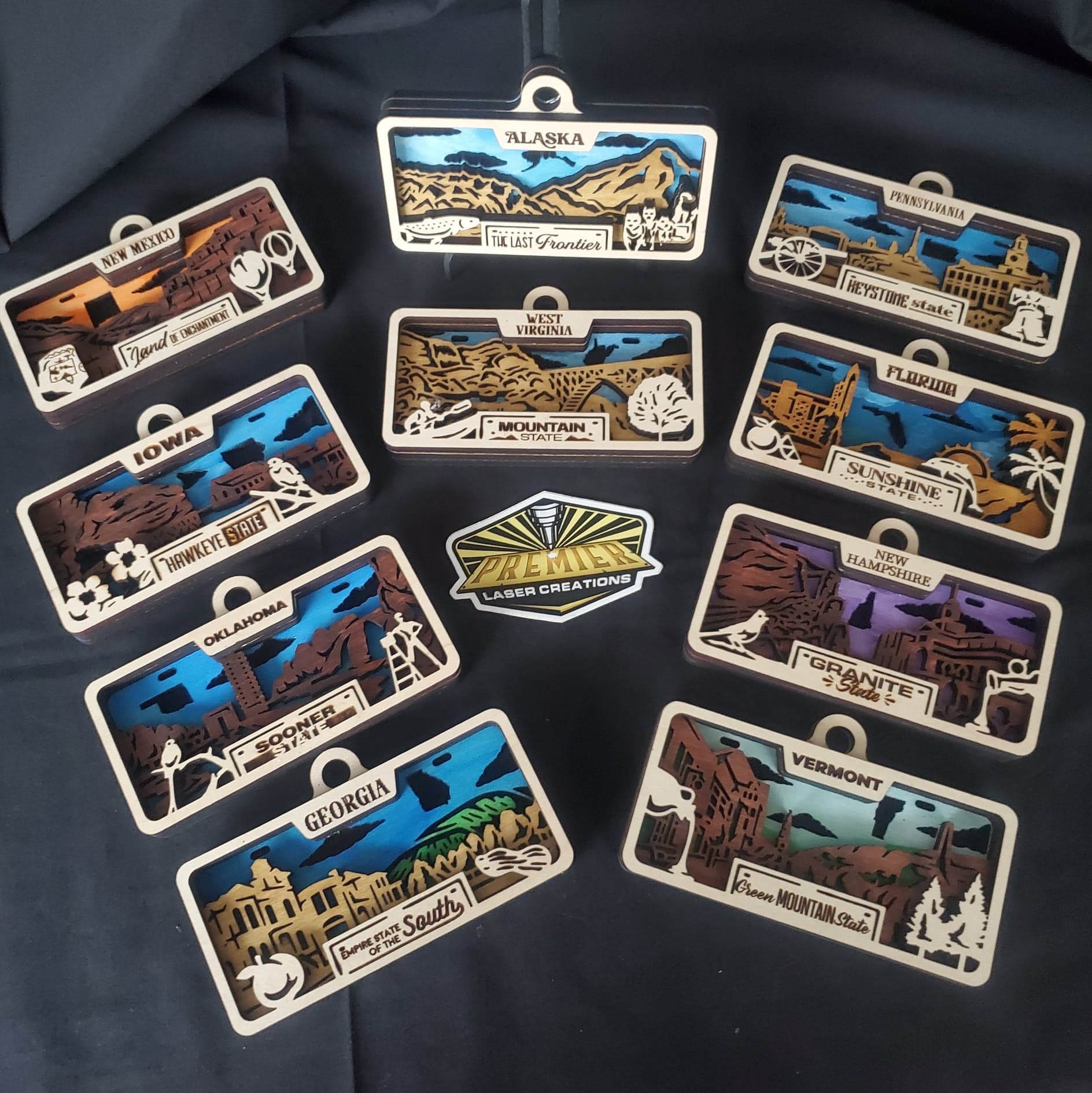 State Plate Ornament, State License Plate, State Plate Signage, 50 ...