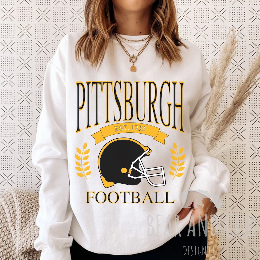 Vintage Style Pittsburgh Football Sweatshirt, Pennsylvania Crewneck ...