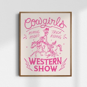 Western Show, Vintage Rodeo Poster, Giclée Fine Art Print, Vintage ...