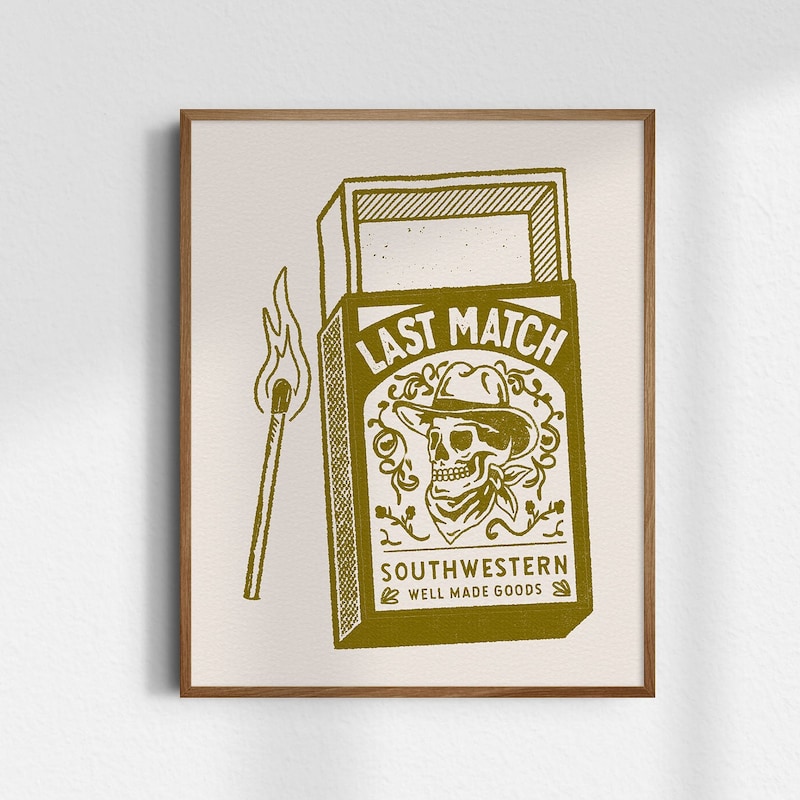 Cowboy Match Art - Etsy