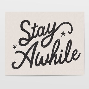 Stay Awhile, Giclée Fine Art Print, Fun Retro Art, Vintage Art ...