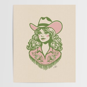Pretty & Punchy, Giclée Fine Art Print, Retro Cowgirl Art, Vintage ...