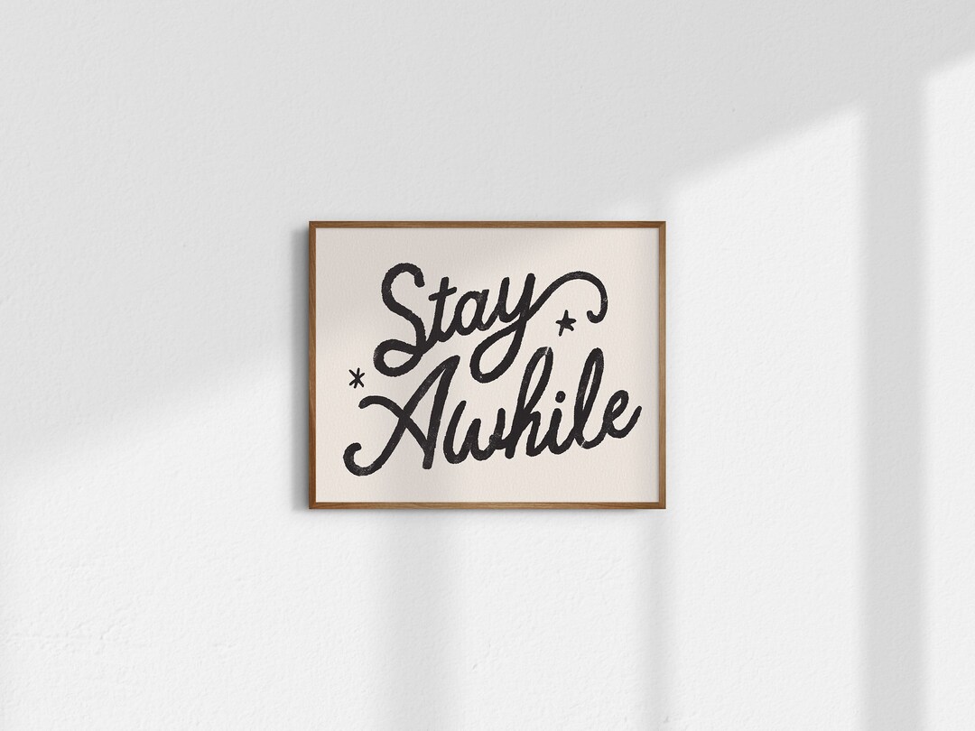 Stay Awhile, Giclée Fine Art Print, Fun Retro Art, Vintage Art ...