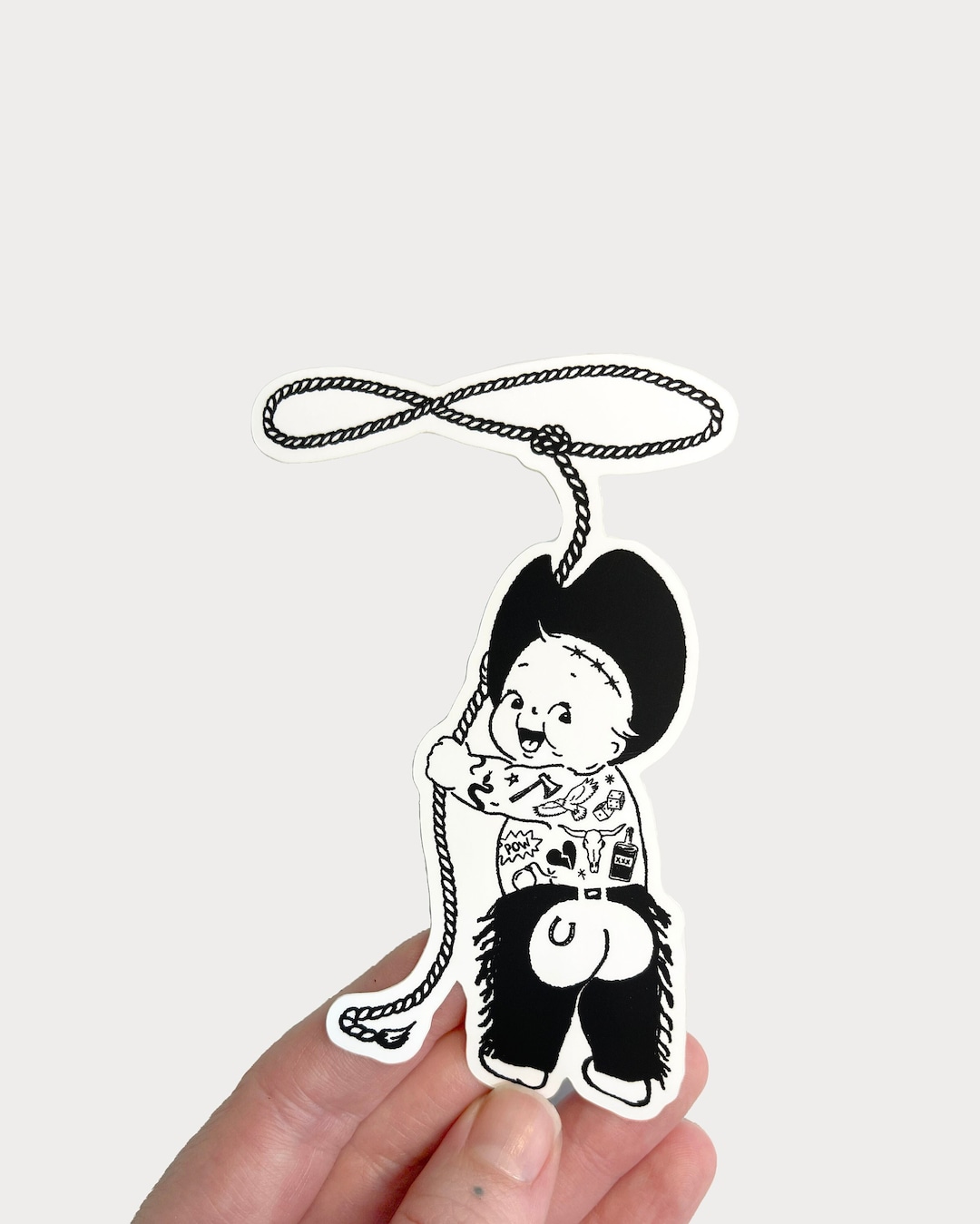 Kewpie Cowboy Vinyl Sticker 3.1" X 4.5" - Etsy