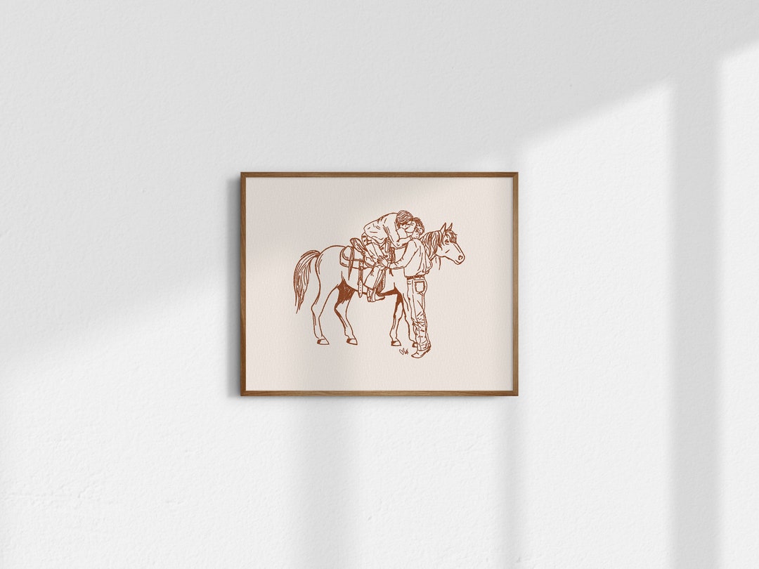 No Reins, Giclée Fine Art Print, Pride Wall Art, Western Romance Art ...