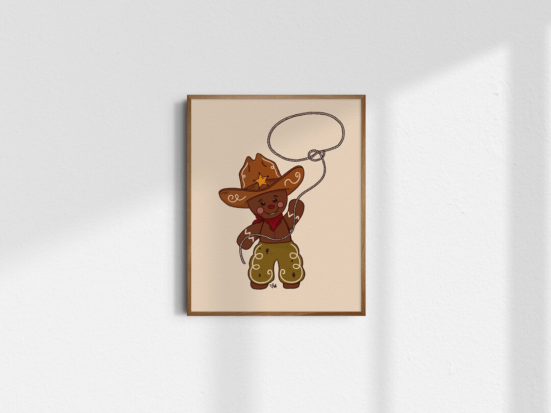 Cowboy Gingerbread Man, Christmas Art Decor, Cowboy Christmas, Western ...