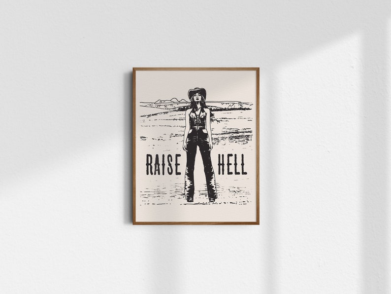 Raise Hell, Giclée Fine Art Print, Western Art Print, Western Wall Art ...