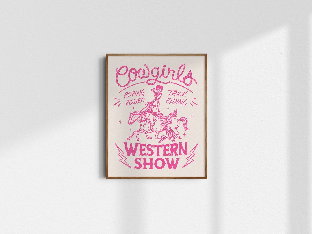 Western Show, Vintage Rodeo Poster, Giclée Fine Art Print, Vintage ...