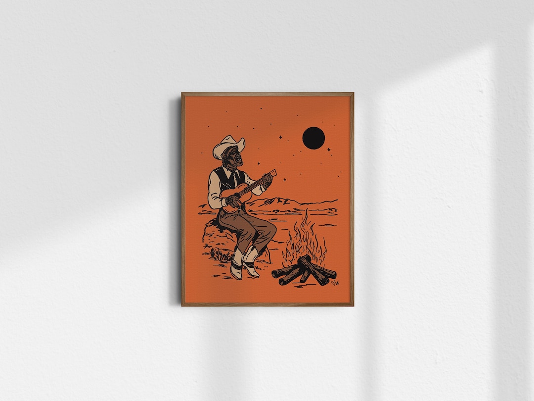 Full Moon Cowboy Werewolf, 8x10 Halloween Art, Halloween Cowboy, Giclée ...