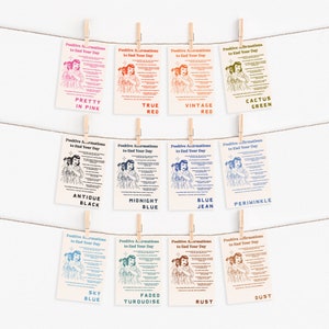 Positive Affirmations, Giclée Fine Art Print, Vintage Wall Art, Retro ...