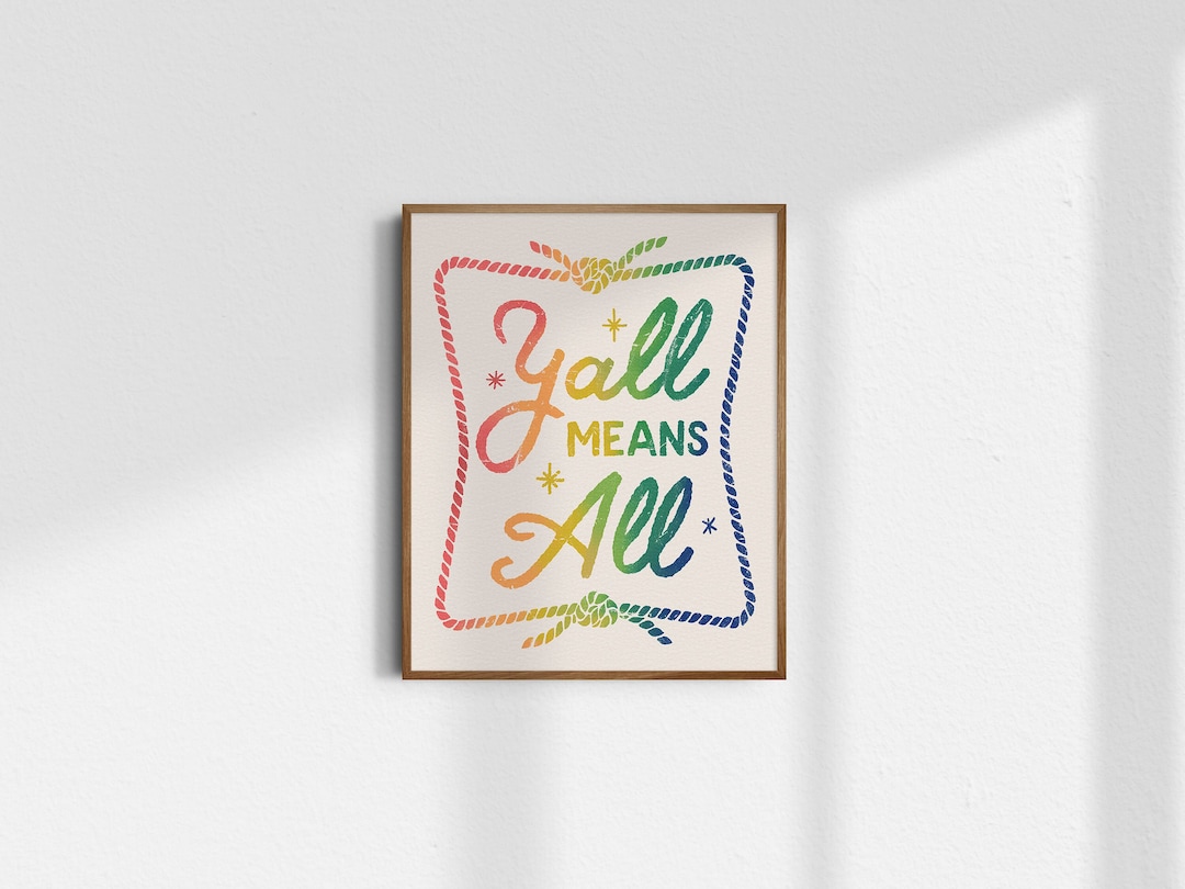 Yall Means All, Giclée Fine Art Print, Pride Wall Art, Vintage Wall ...