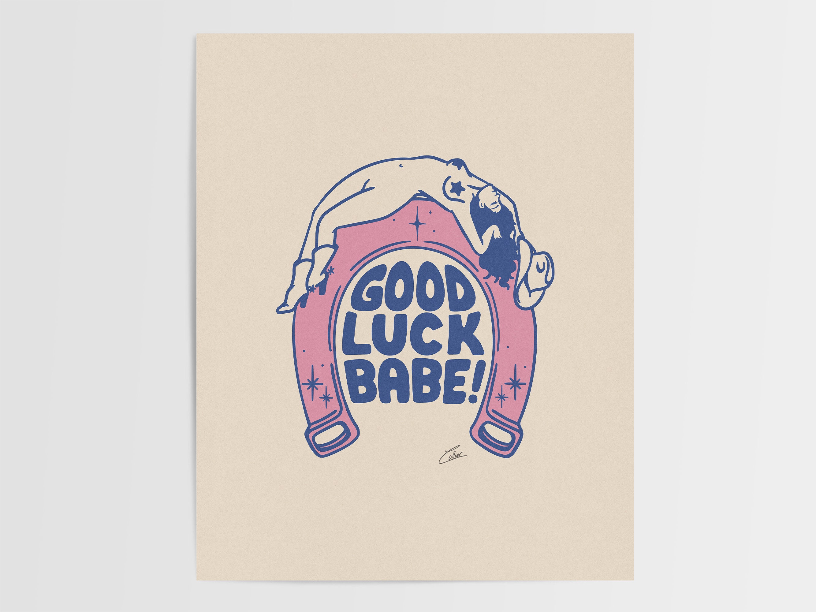 Good Luck Babe, Cowgirl Giclée Fine Art Print, Retro Cowgirl Art ...