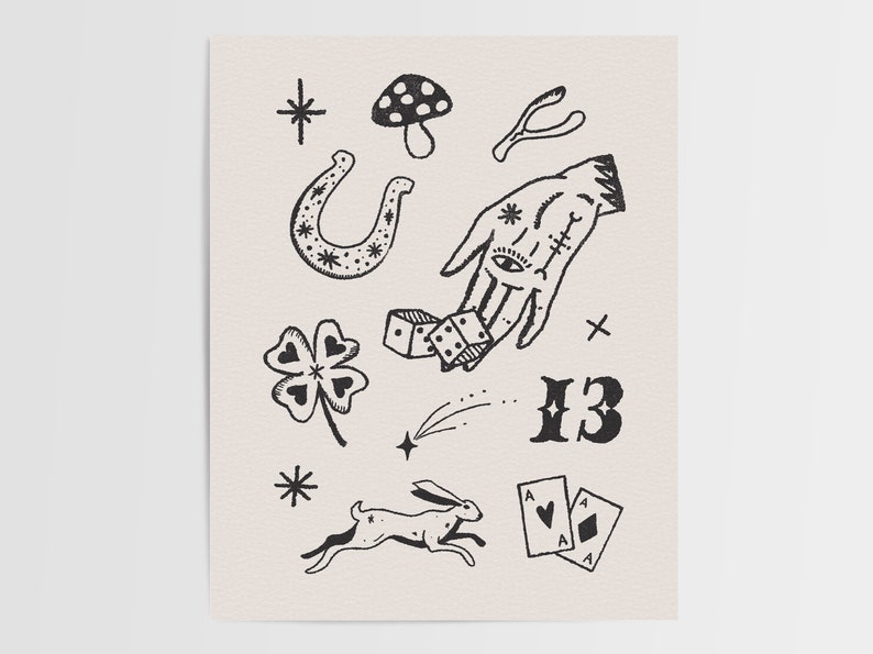 Lucky Charms Flash Sheet, Giclée Fine Art Print, Western Art Print ...