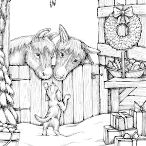 stable scene coloring pages
