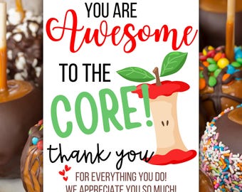INSTANT DOWNLOAD | You Are Awesome to the Core Caramel Apple ...
