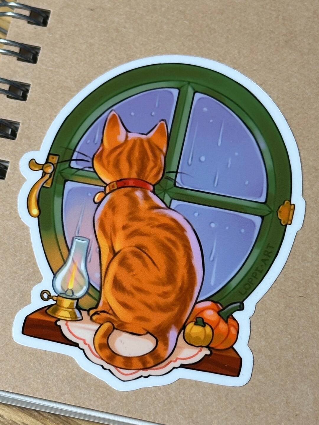 Cozy Fall Orange Cat 2.75” Vinyl Sticker - Etsy