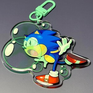 Sonic the Hedgehog 3 Inch Acrylic Charm Keychain Keyring - Etsy