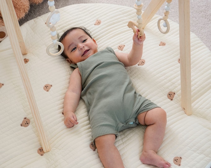 Round Baby Playmat, Tummy Time Playmat, Gender Neutral, Softly Padded ...