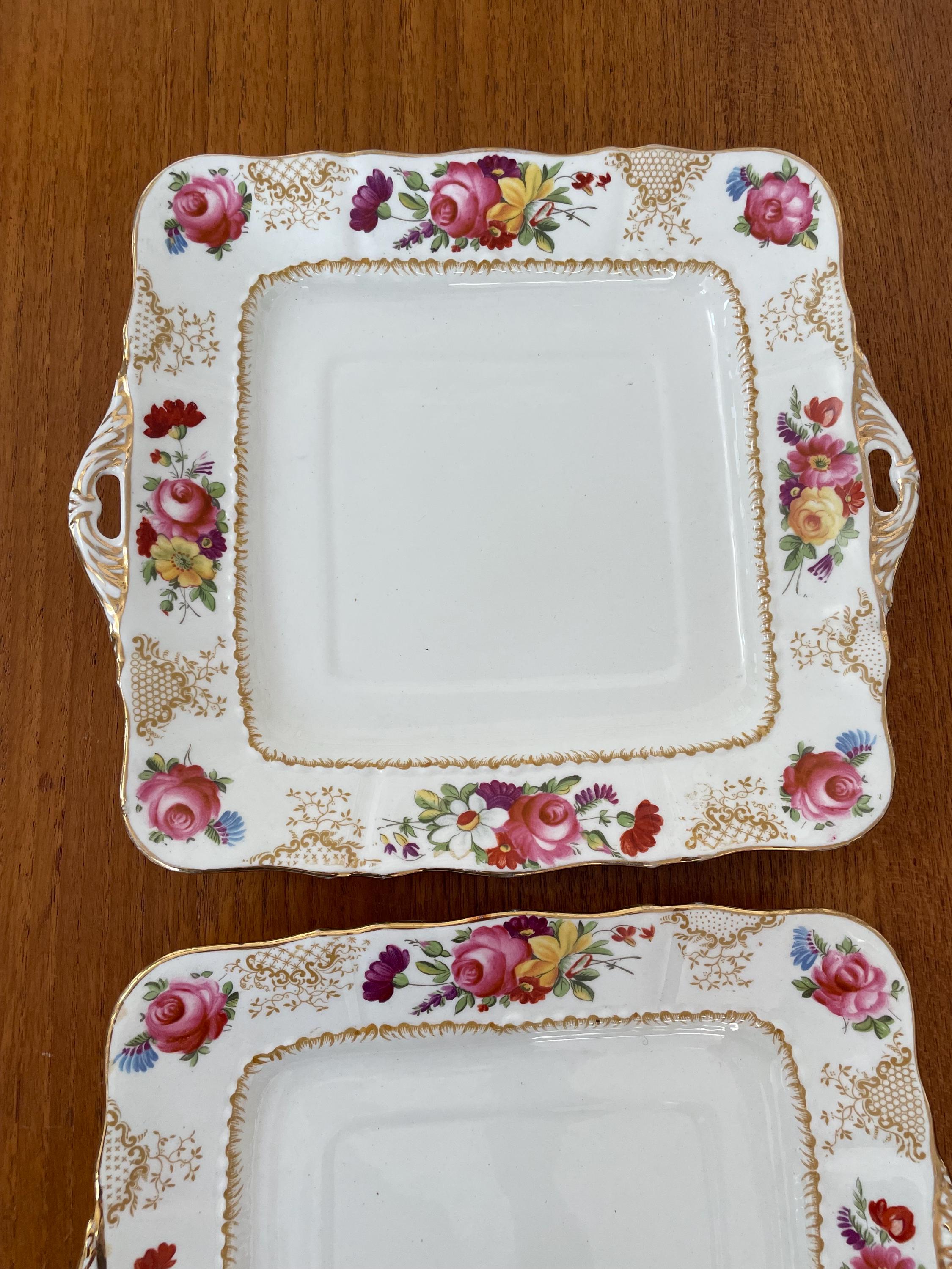 Vintage Radford Bone China Cake Plates, C1930 Floral Gilded Pair - Etsy ...