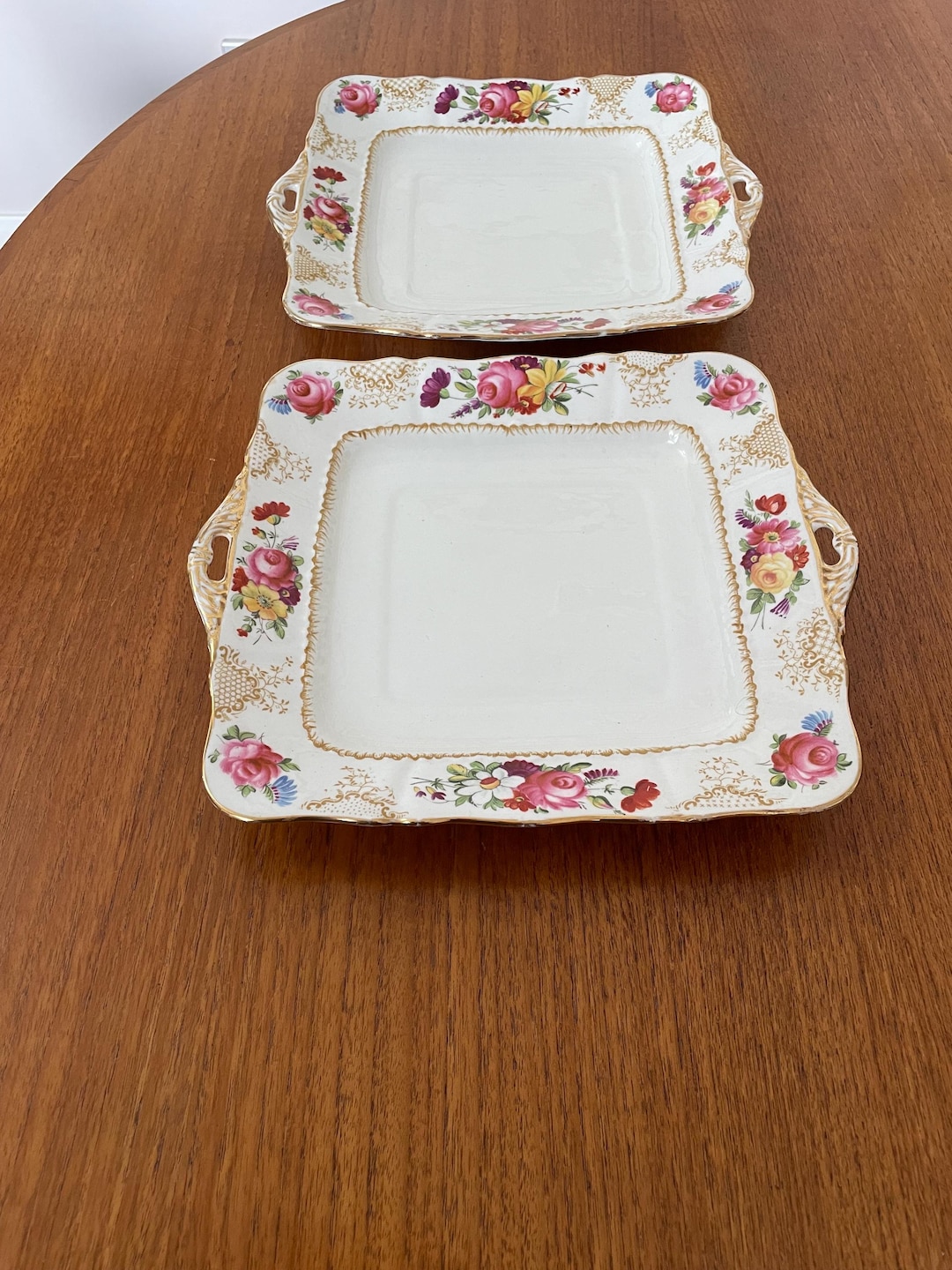 Vintage Radford Bone China Cake Plates, C1930 Floral Gilded Pair - Etsy ...