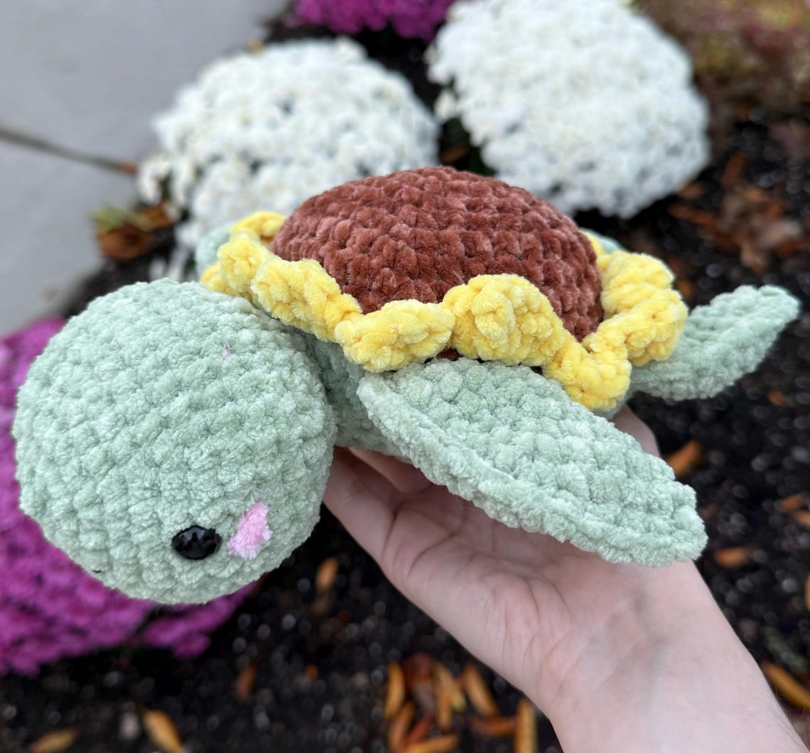 Sunflower Turtle Amigurumi | Crocheted Turtle | Sunflower Turtle ...