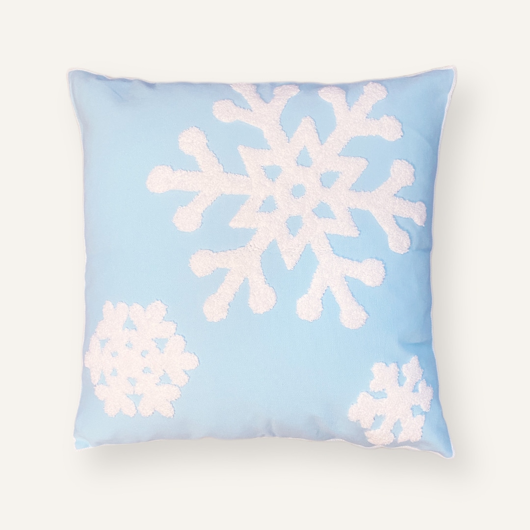 Blue Snowflakes Pillow Cover decorative Pillow Winter - Etsy
