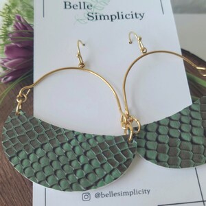 Python Snake Vegan Faux Leather Earrings Alt Clothing Serpent Earrings ...