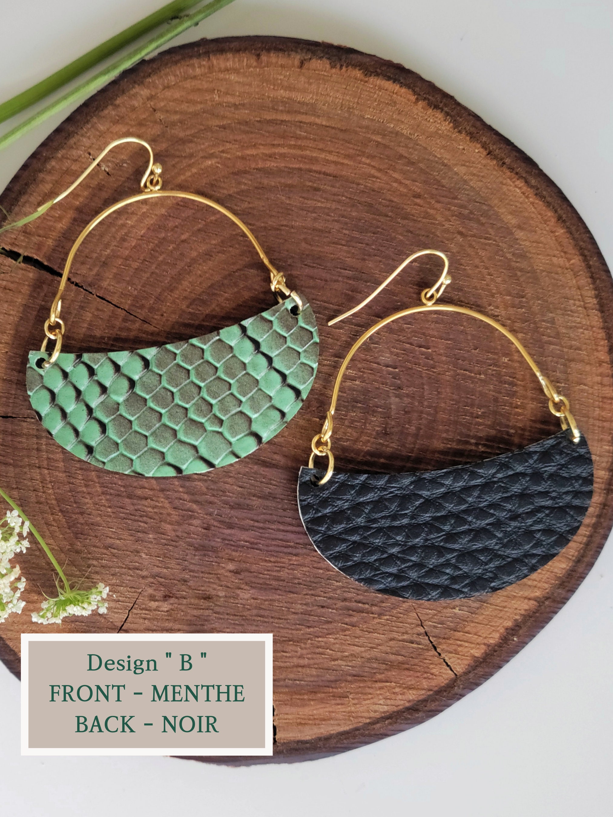Python Snake Vegan Faux Leather Earrings Alt Clothing Serpent Earrings ...