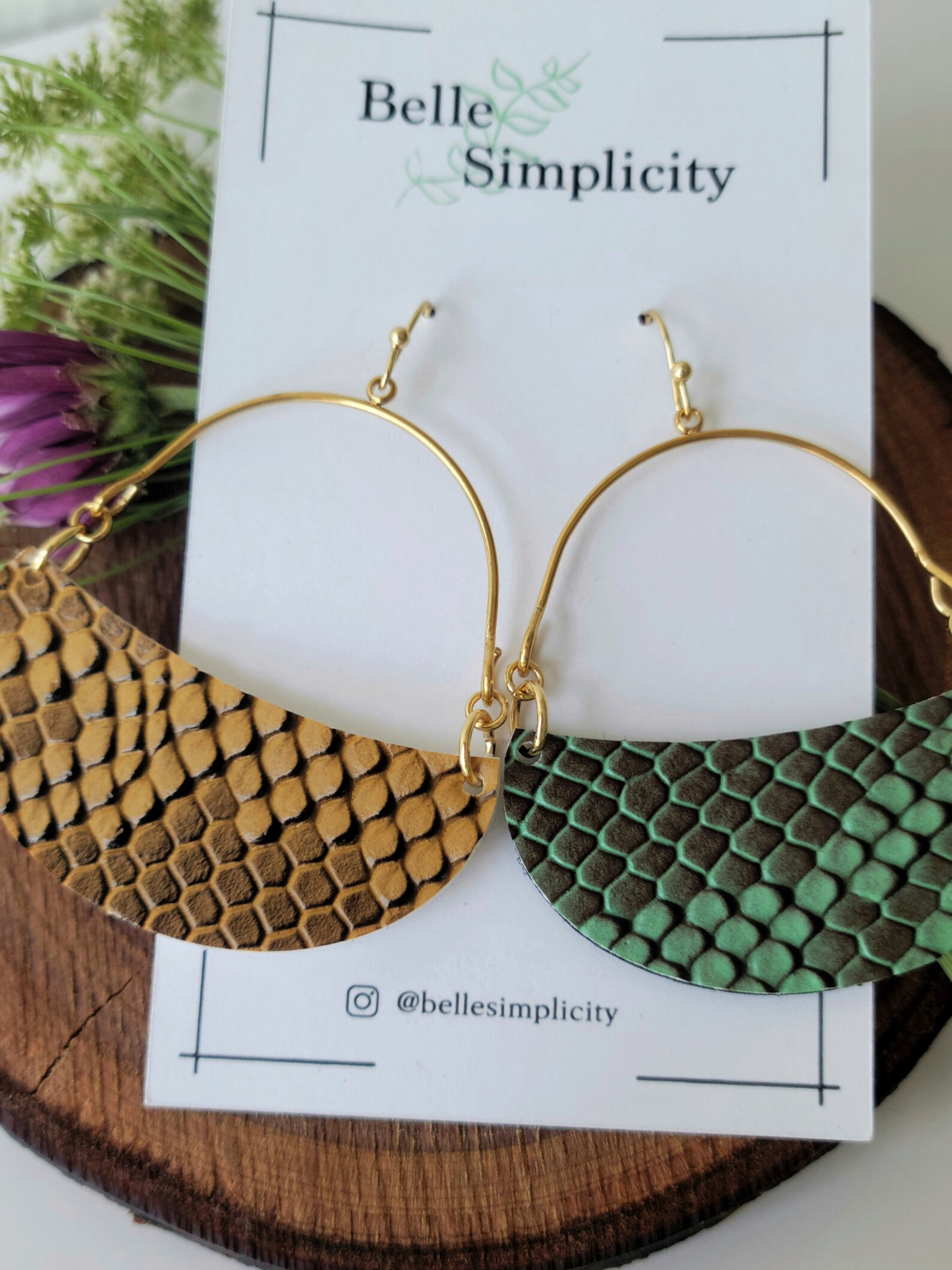 Python Snake Vegan Faux Leather Earrings Alt Clothing Serpent Earrings ...