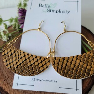 Python Snake Vegan Faux Leather Earrings Alt Clothing Serpent Earrings ...