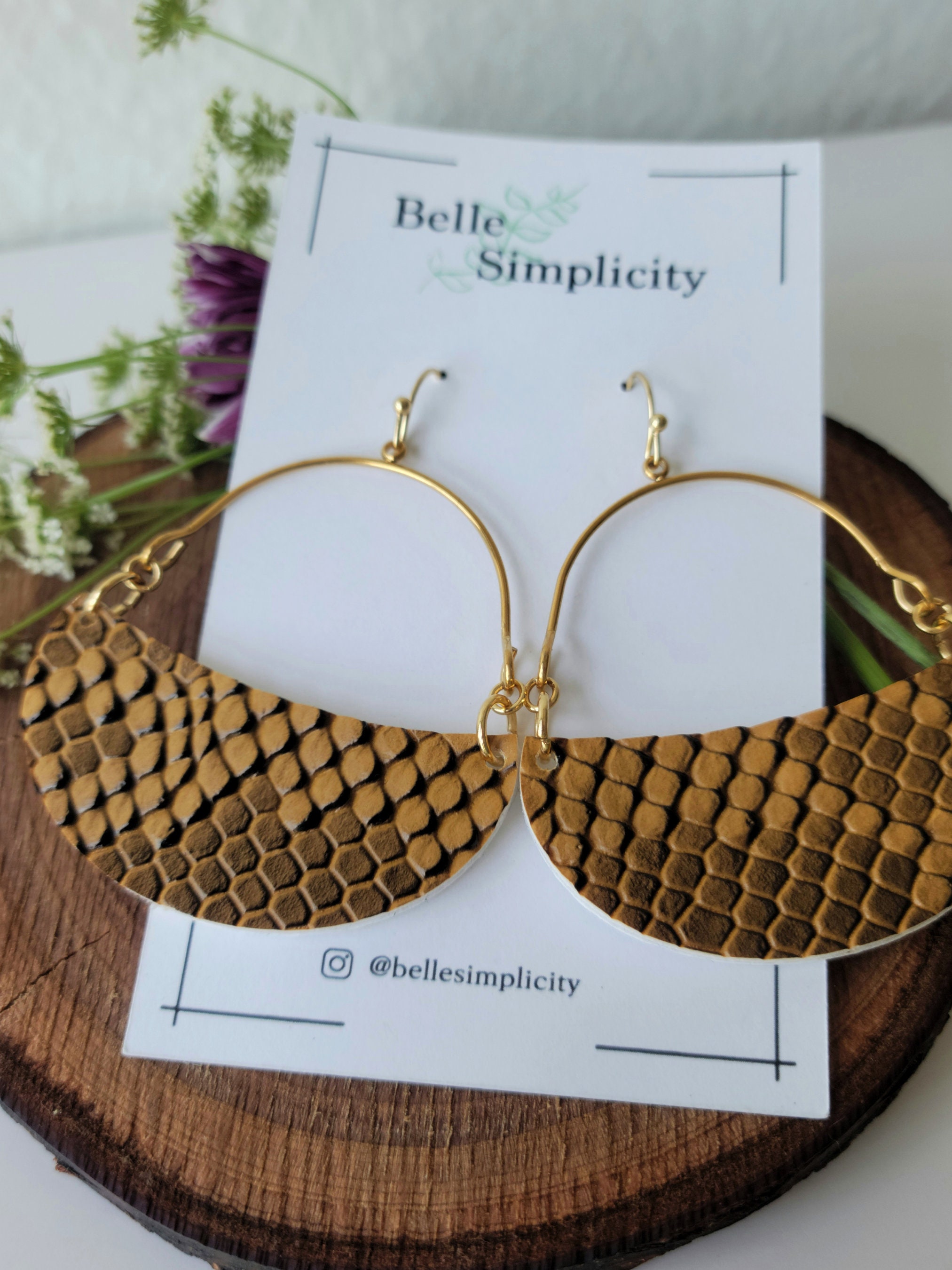 Python Snake Vegan Faux Leather Earrings Alt Clothing Serpent Earrings ...