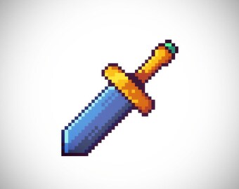 Pixelated Sword - Etsy