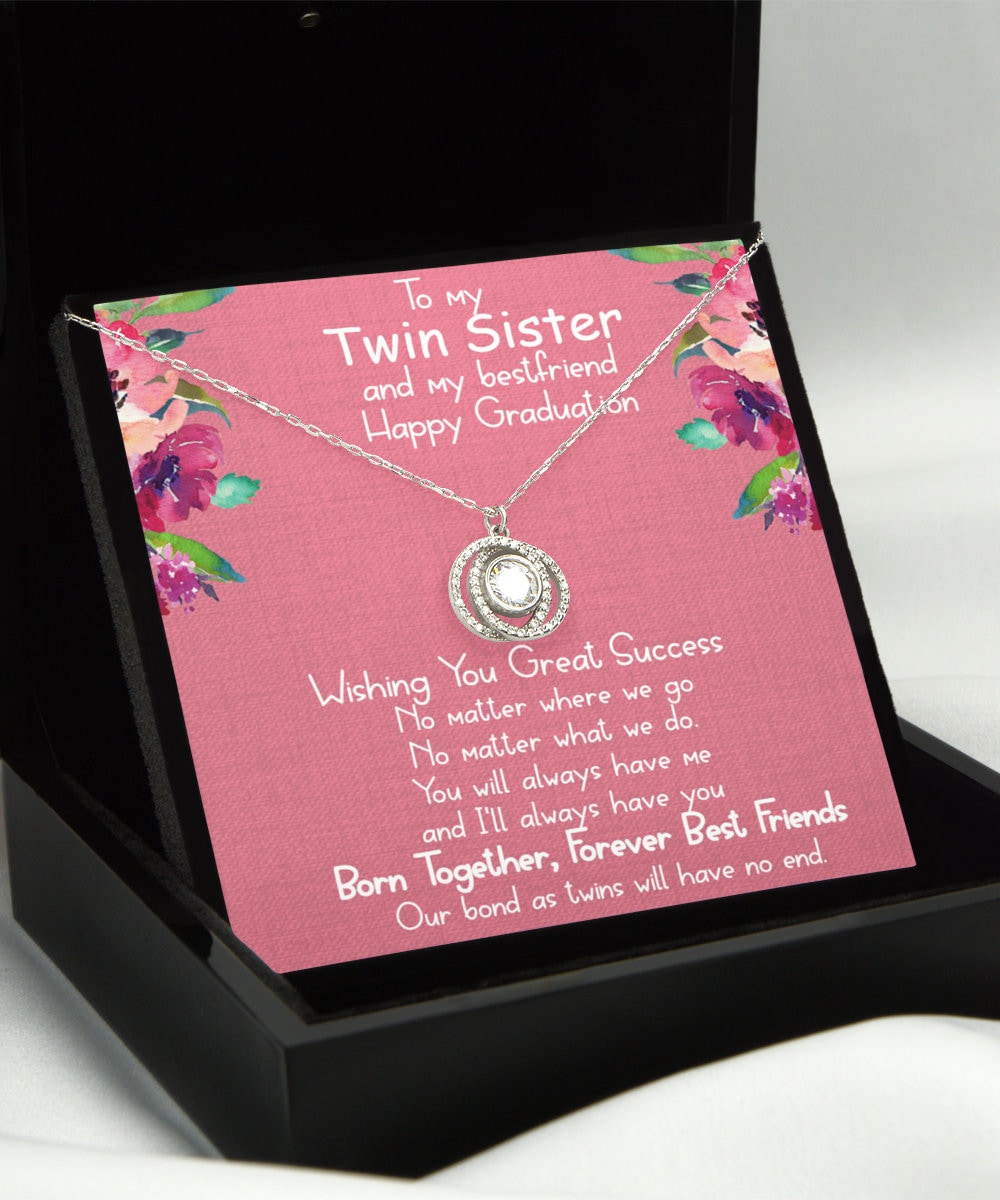 Twin Sister Graduation, Happy Graduation Twin Sister, Necklace Twin ...
