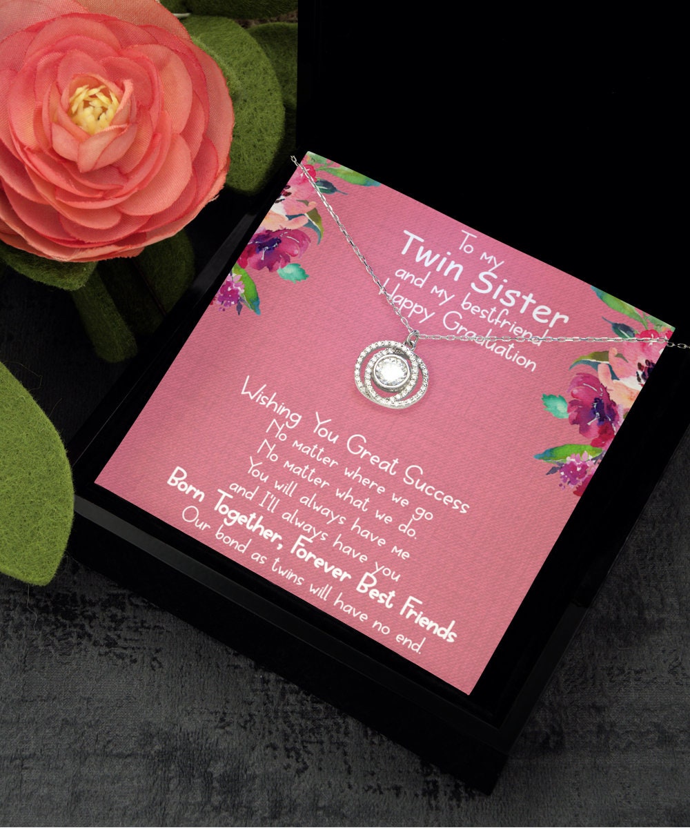Twin Sister Graduation, Happy Graduation Twin Sister, Necklace Twin ...