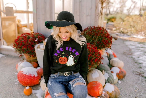 Boo Crew Halloween Ghost Pumpkin Group Sweatshirt - Etsy