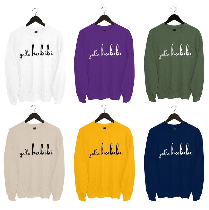 Yalla Habibi Arabic Writing Unisex Sweatshirt - Etsy