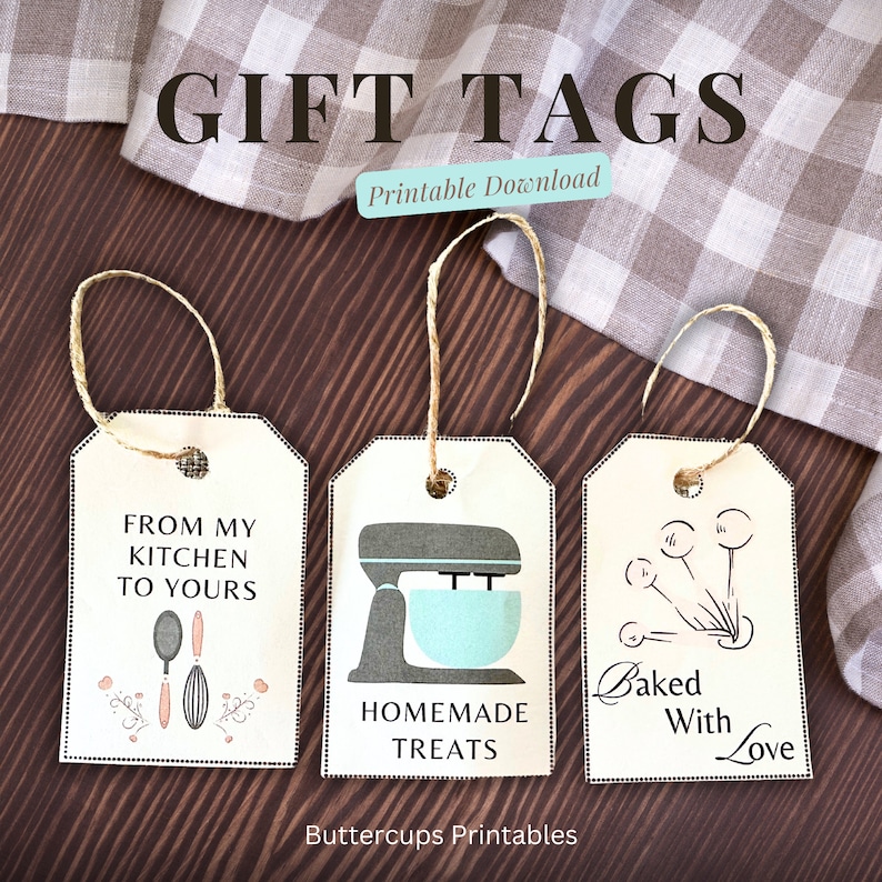Gift Tags| Baked Goods Tags| Kitchen Gift Tags| Baked Goods Packaging ...