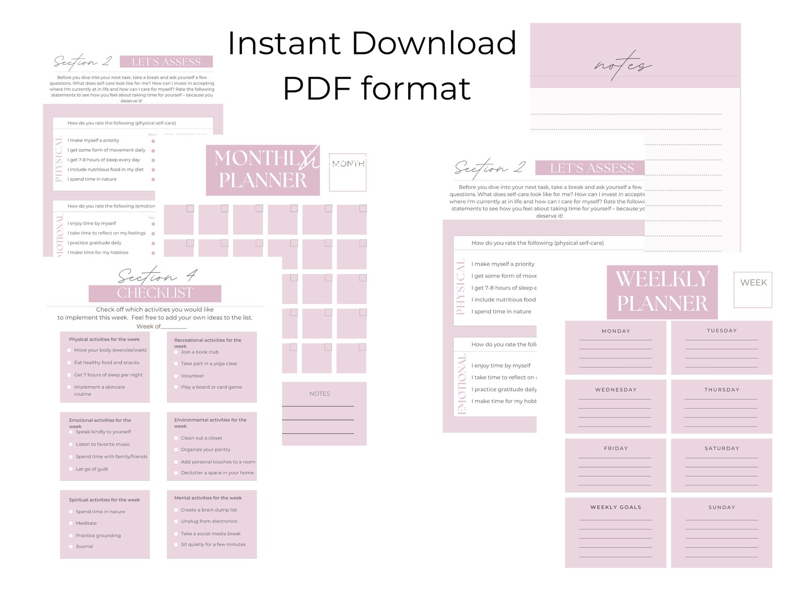 Self-care Workbook, Self-care Journal, Gratitude Tracker, Habit Tracker ...