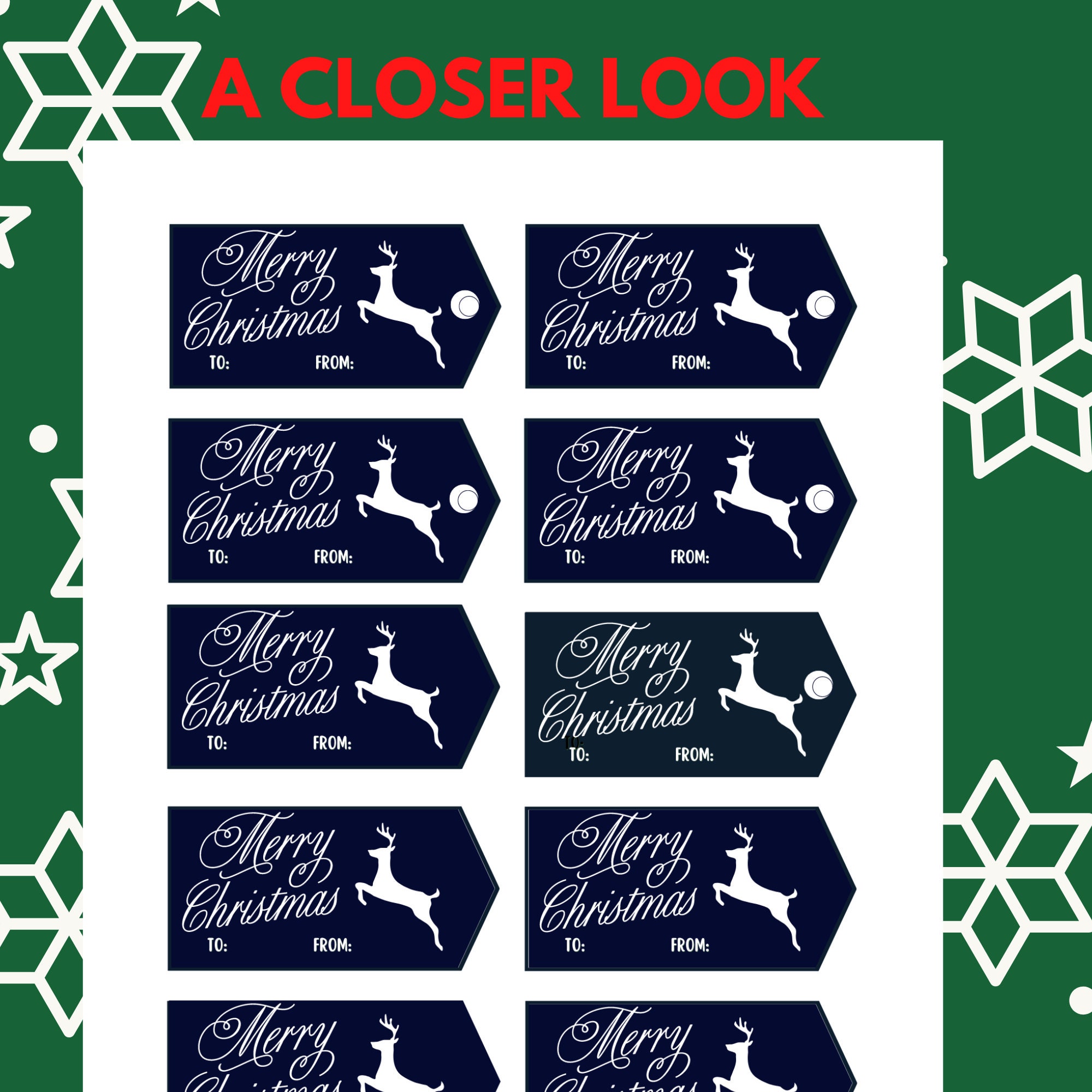 Printable Christmas Gift Tags| Christmas Gift Tags| Holiday Gift Tags ...