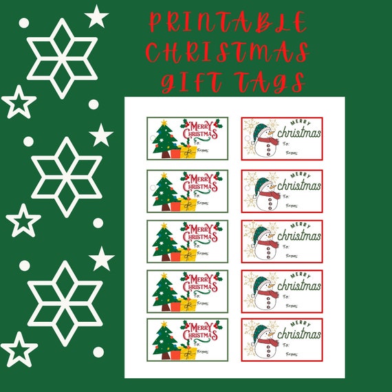 Printable Christmas Gift Tags Christmas Gift Tags Christmas - Etsy